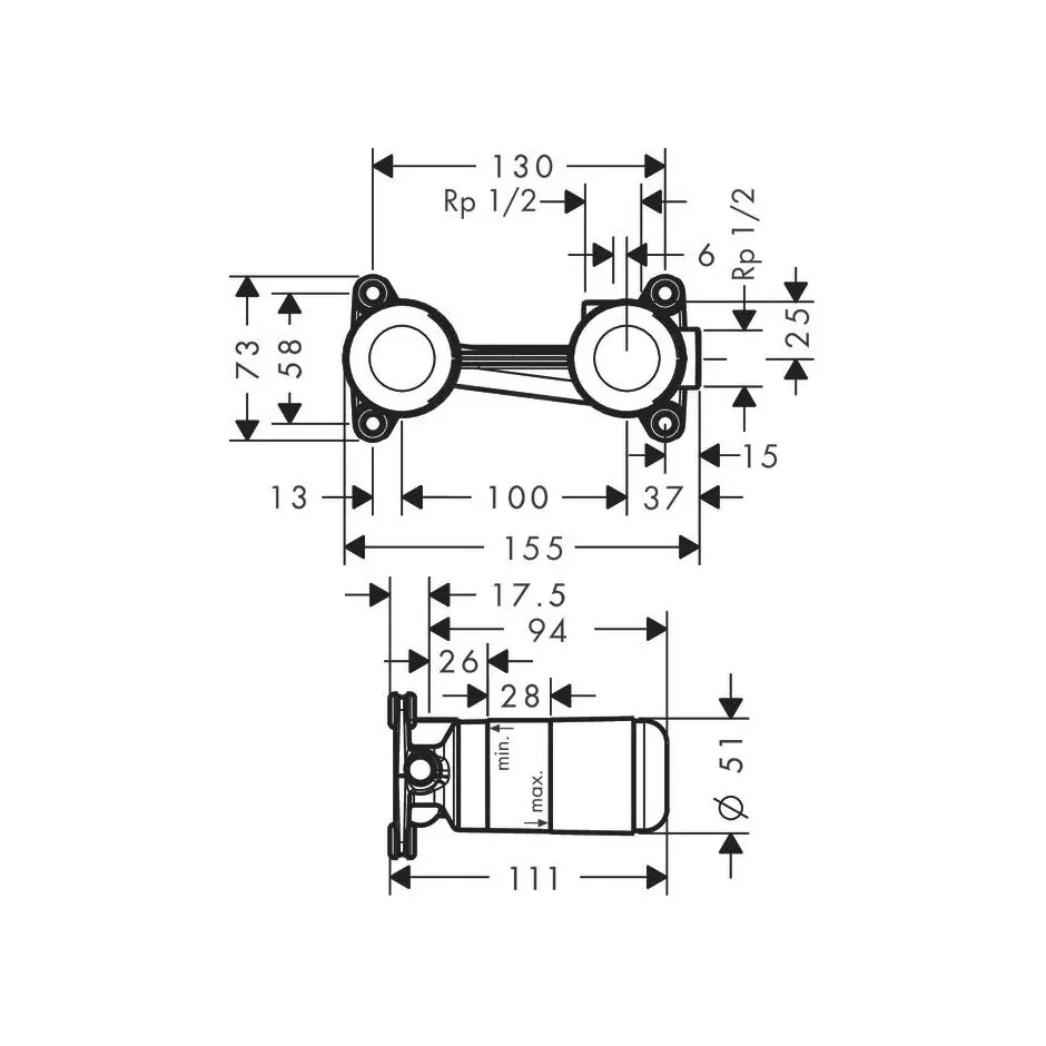 Axor Element podtynkowy do baterii umywalkowej - 13623180 - in360.pl