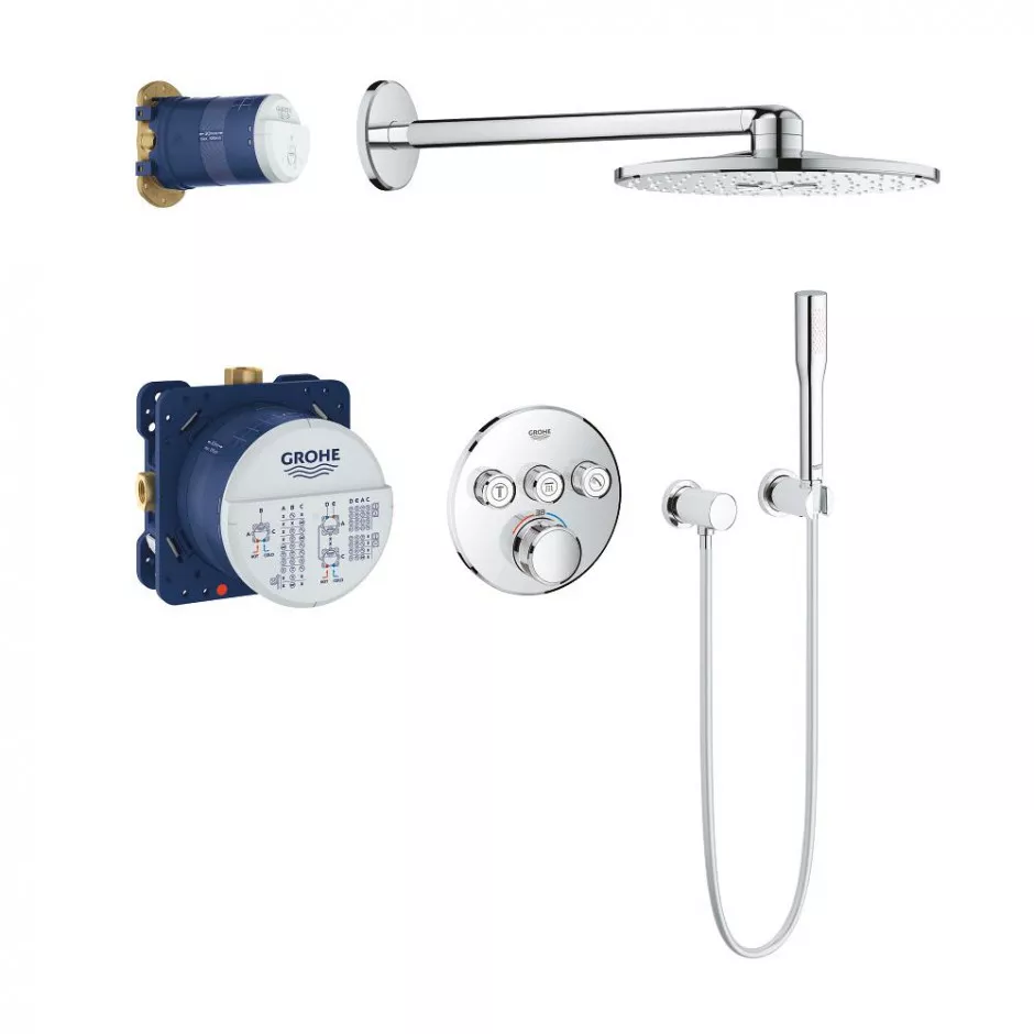 Grohe SmartControl kompletny zestaw prysznicowy podtynkowy deszczownica 31cm Chrom - 34705000 ...