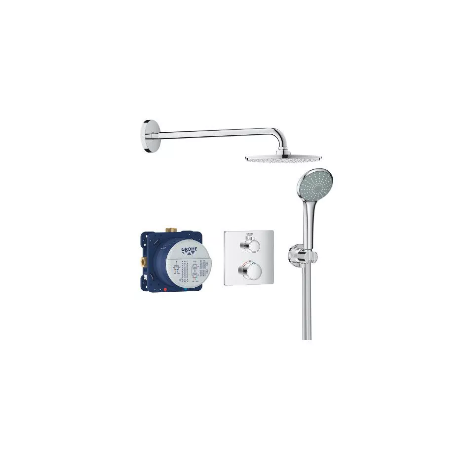 Grohe Grohtherm zestaw podtynkowy prysznicowy termostat deszczownica ...